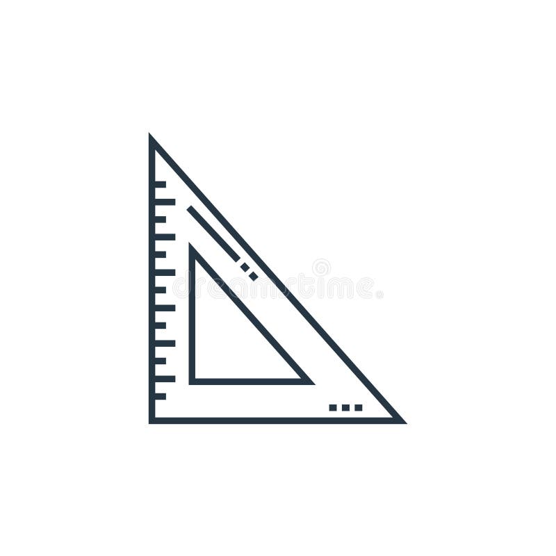Square Ruler Icon Vector from School Concept. Thin Line Illustration of ...