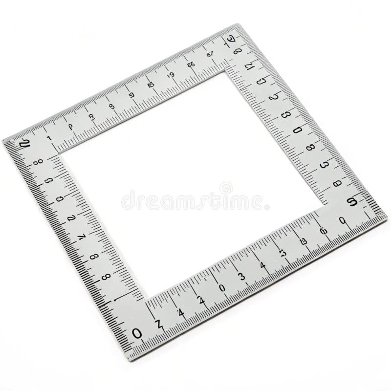 Square Ruler Isolated on White Background Stock Illustration ...