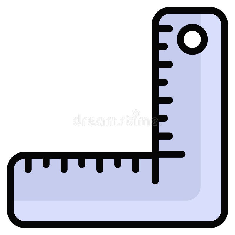 Square Ruler Vector Flat Icon, Colored Line Vector Design Stock Vector ...