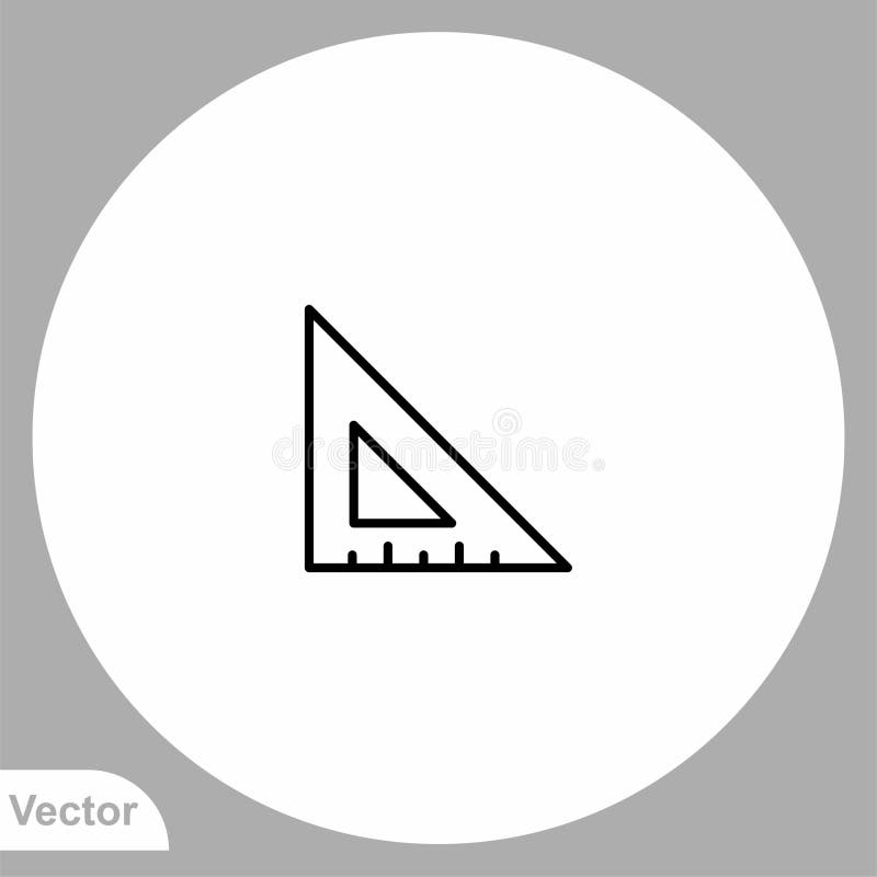 Square Ruler Vector Icon Sign Symbol Stock Vector - Illustration of ...