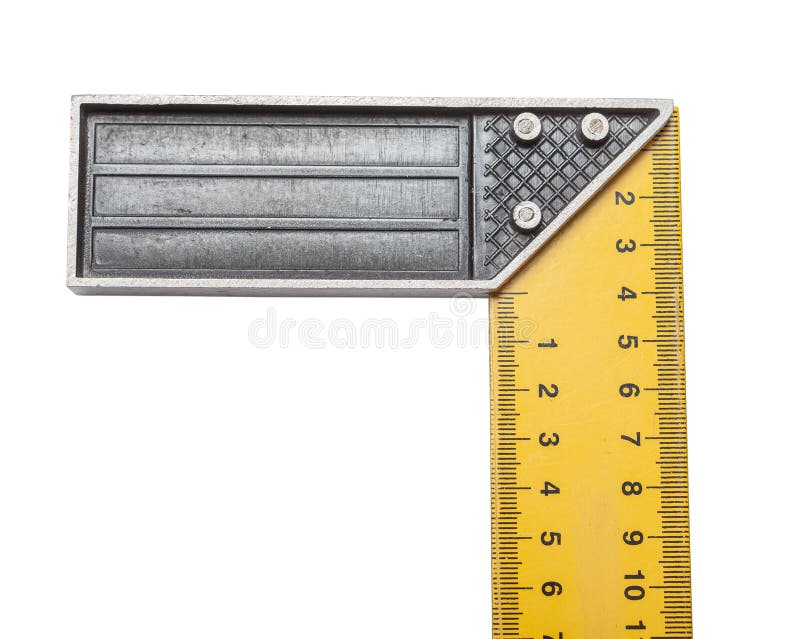 Square Ruller Close Up View Isolated Stock Photo - Image of isolated ...