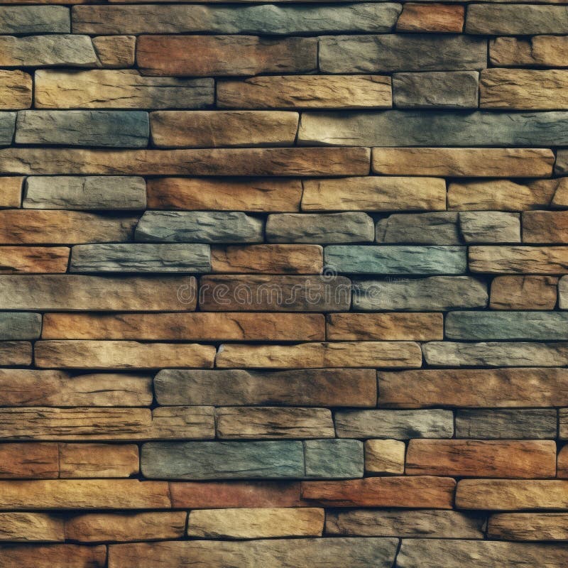 Rustic Stone Wall, Old Stone Texture, Digital Ai Stock Illustration ...