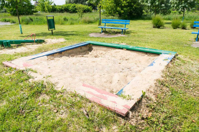 Square sandbox stock photo. Image of wooden, grass, park - 41313310