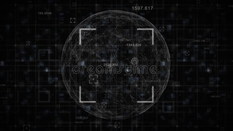 Square Scanner Scanning Globe Against Black Background Stock Footage ...