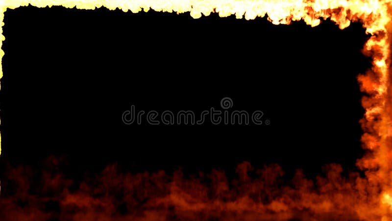 Square Screen Frame of Blazing Red Fire Lines, Isolated - Object 3D ...