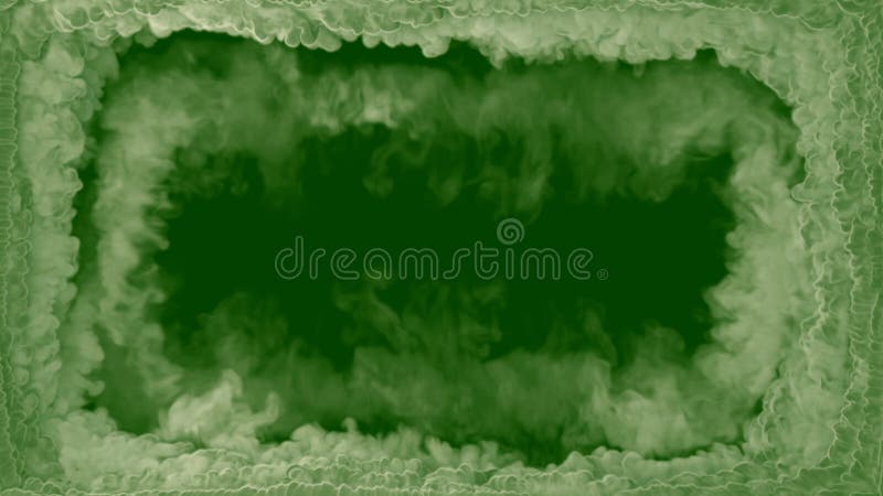 Square Screen Frame Made of Smoke or Clouds on Green Screen, Isolated ...