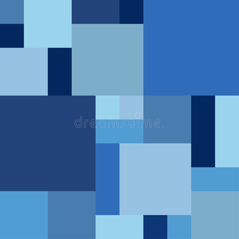 Square Seamless Pattern of Blue Colors. Calm Cold Geometric Background ...
