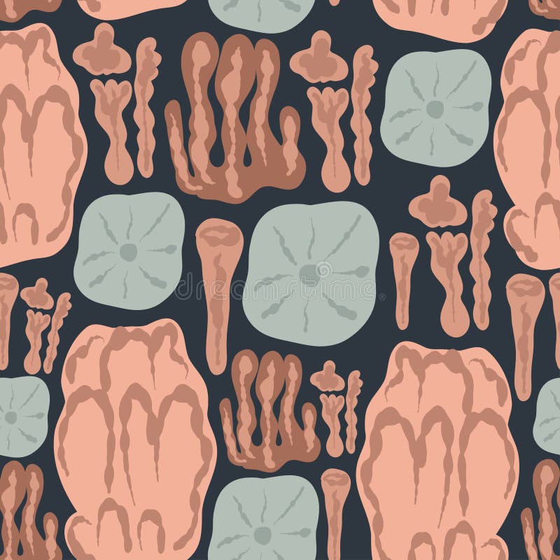 Square Seamless Pattern Sea Shells and Corals Flat Design Stock Vector ...