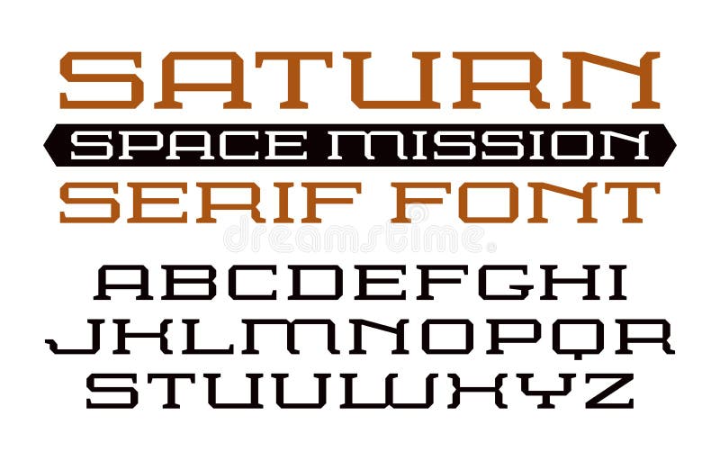 Square Serif Font in Computer Style Stock Vector - Illustration of ...