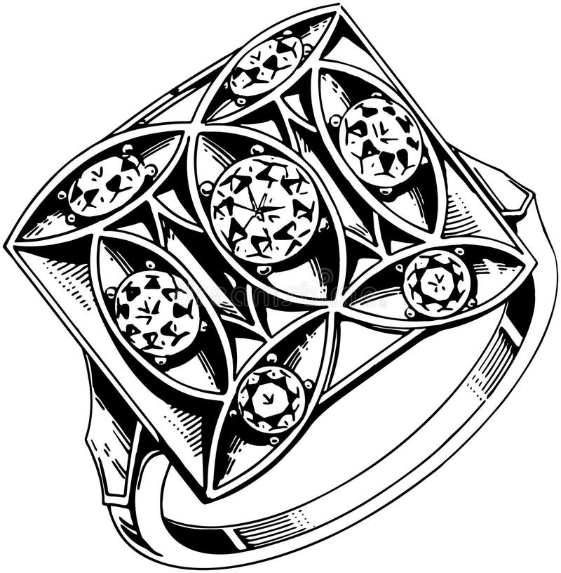 Square Set 5 Diamond Ring stock vector. Illustration of drawings - 42094717