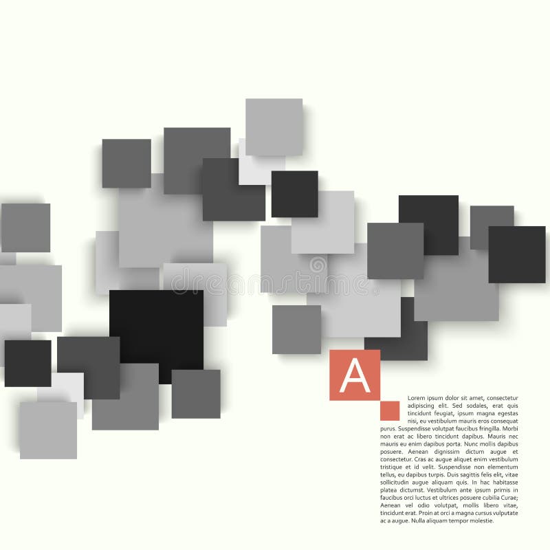 Square with Shadow in Abstract Style on White Background. Vector Cover ...