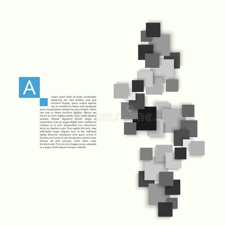 Square with Shadow in Abstract Style on White Background. Vector Cover ...