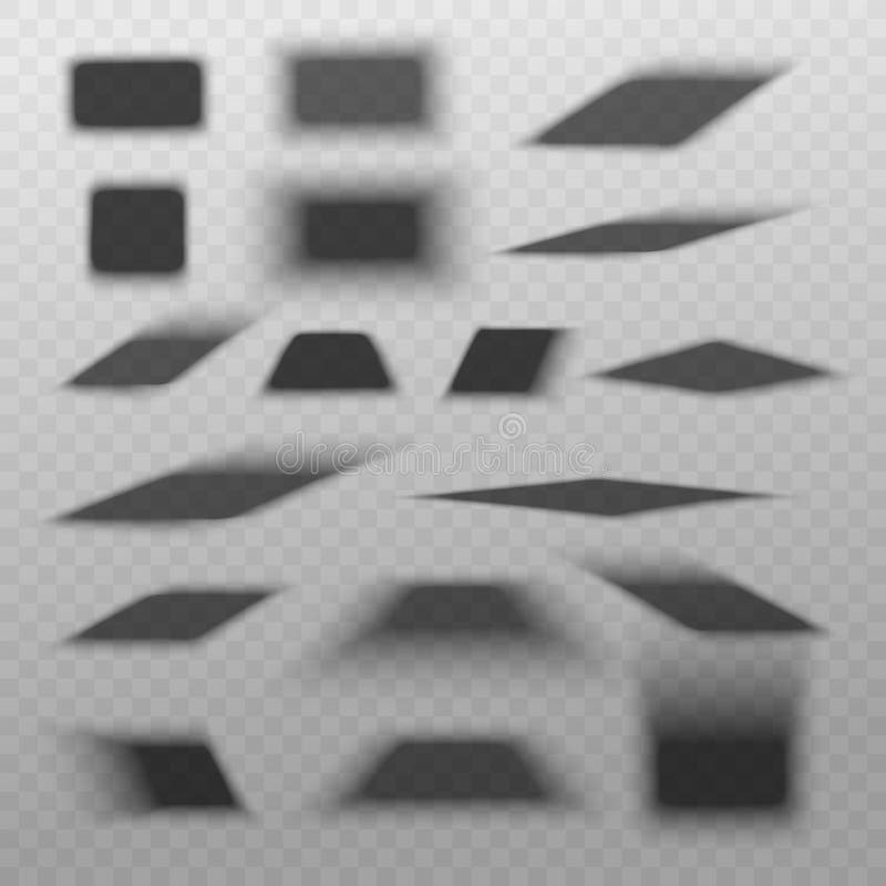 Square Shadows with Blurred Edges, Realistic Vector Illustration ...