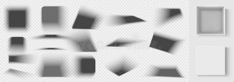 Square Shadows Overlay Effect and Open Box Mock Up Stock Vector ...