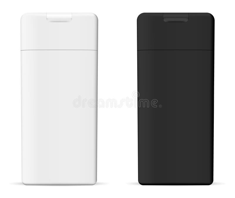 Square Shampoo Bottle Set. Cosmetic Packaging Stock Vector ...