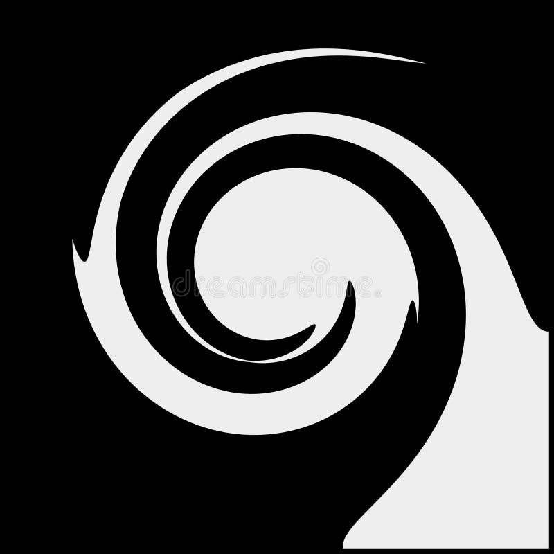 Black and White Graphic Design. Circular Swirl with Sharp Points Stock ...