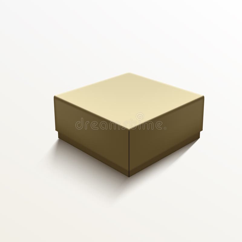 Square Shape Craft Paper Gift Box on White Stock Vector - Illustration ...