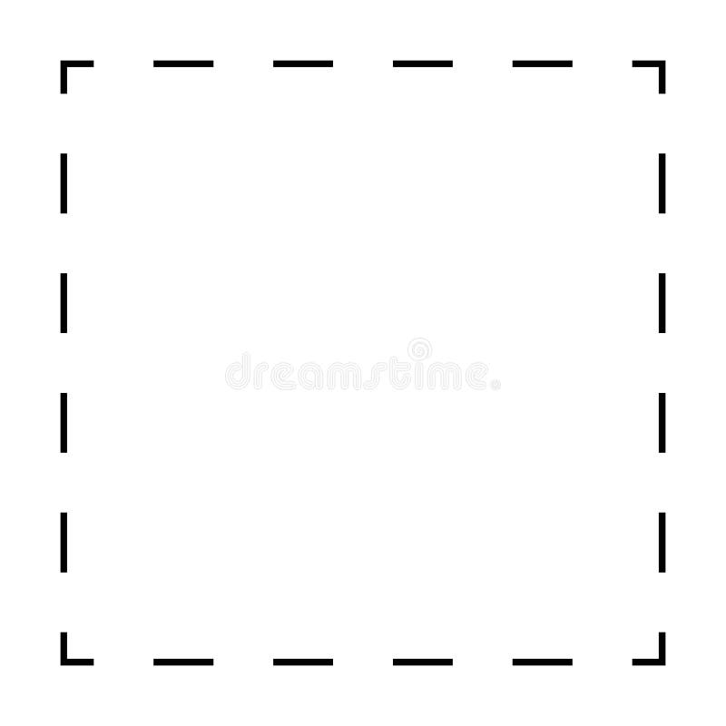 Square Shape Dashed Icon Vector Symbol for Creative Graphic Design Ui ...