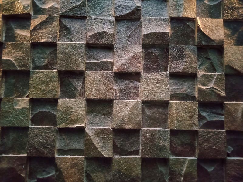 A Square Shape of Decorative Stone Wall Stock Image - Image of shape ...