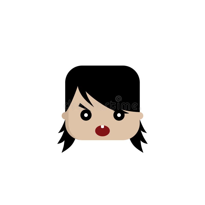 Square Shape Funny Expression Cartoon Head Stock Illustration ...