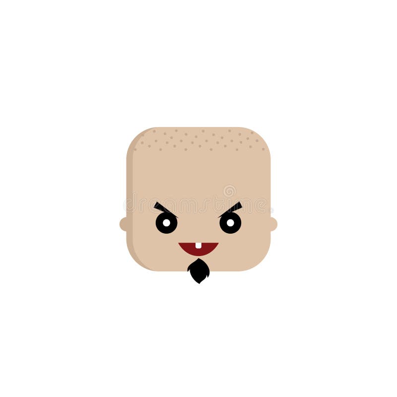 Square Shape Funny Expression Cartoon Head Stock Illustration ...