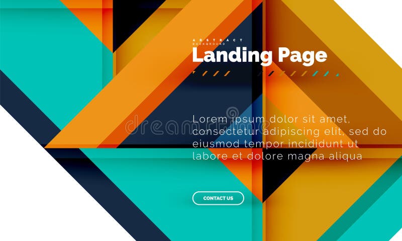 Square Shape Geometric Abstract Background, Landing Page Web Design ...