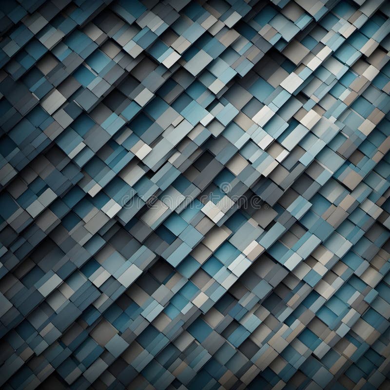Square Shape Grey Metal Blue Color Abstract Background Wallpaper ...