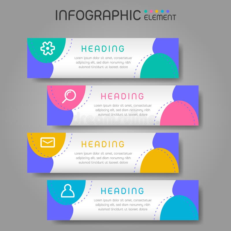 Square Shape Infographic Elements with Steps,options,processes or ...