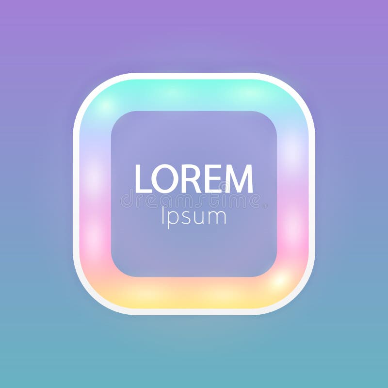 Square Shape LED Lamp RGB Color Icon Stock Vector - Illustration of ...