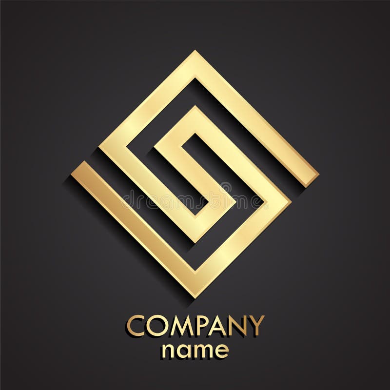 Square Shape Line 3d Geometric Logo Design Stock Illustration ...