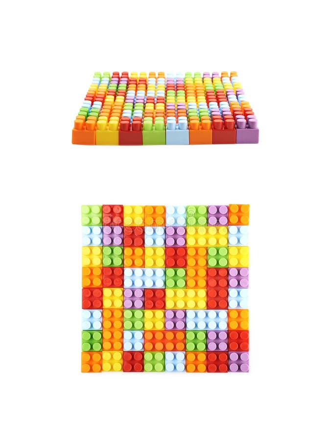 Square Shape Made of Toy Bricks Stock Image - Image of education, piece ...