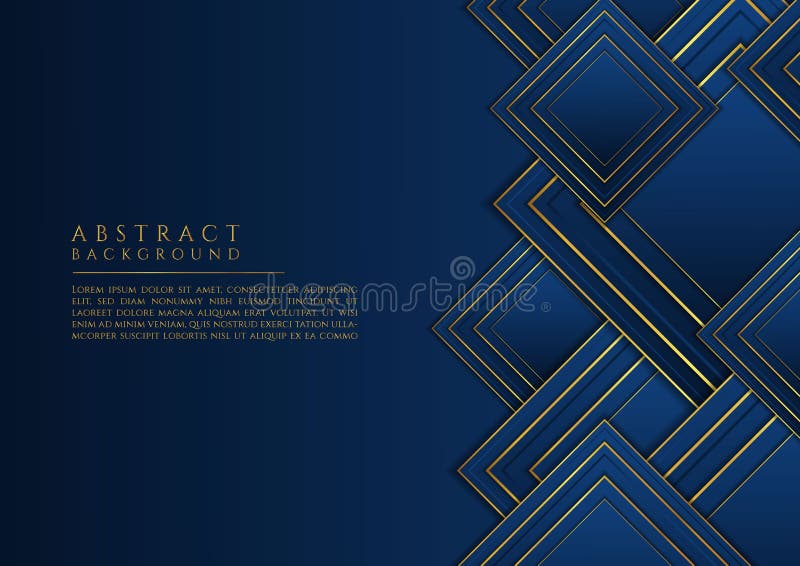 Square Shape Overlap Layer Abstract Luxury Gold Metallic Design Stock ...