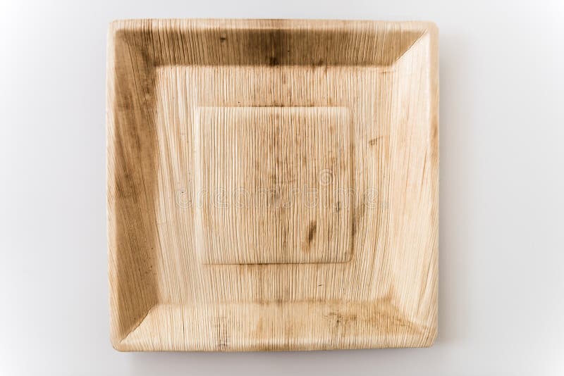 Square Shape Palm Leaf Plate Top Down View Stock Photo - Image of ...