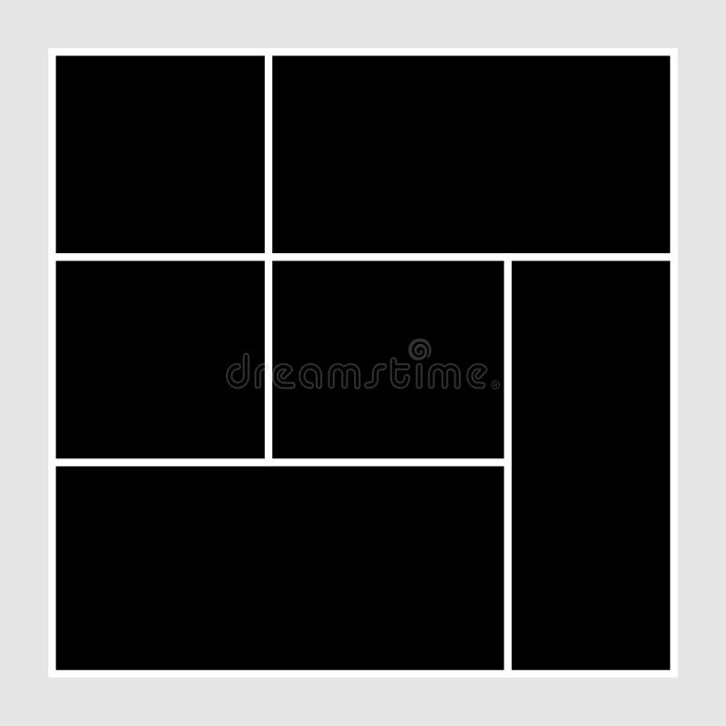 Square Shape Photo Collage Frame for Your Images Stock Vector ...