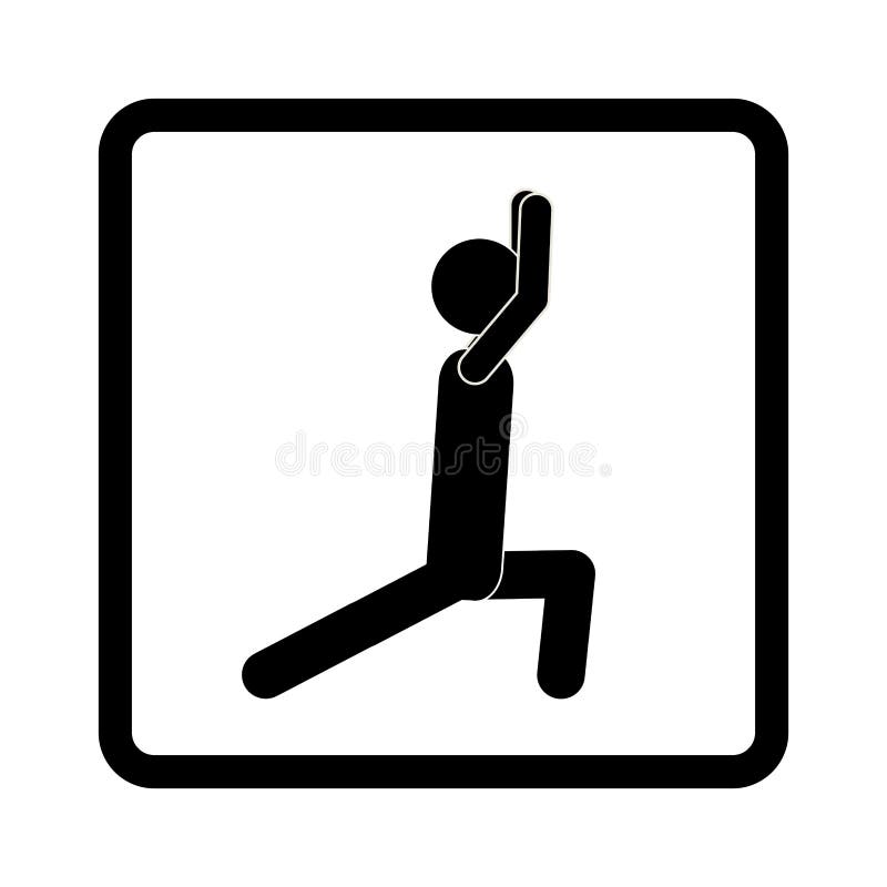 Square Shape Pictogram with Man Squat Icon Stock Illustration ...