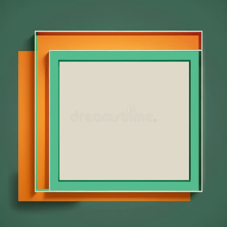 Square Shape Text Frame in Green and Orange. Created Using Generative ...