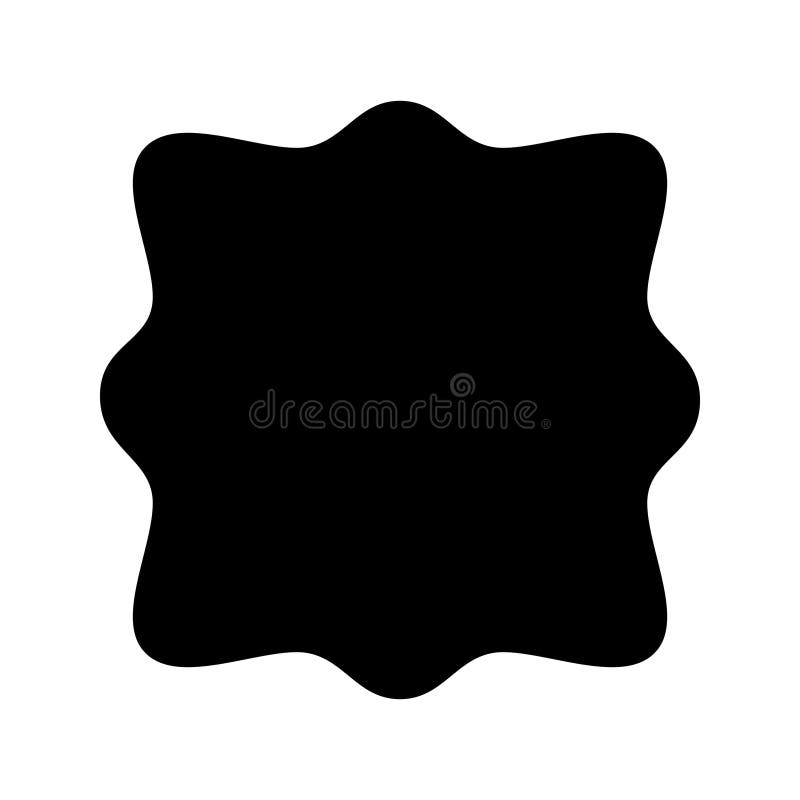 Square Shape with Wavy Edges. Basic Geometric Form with Scallop Borders ...