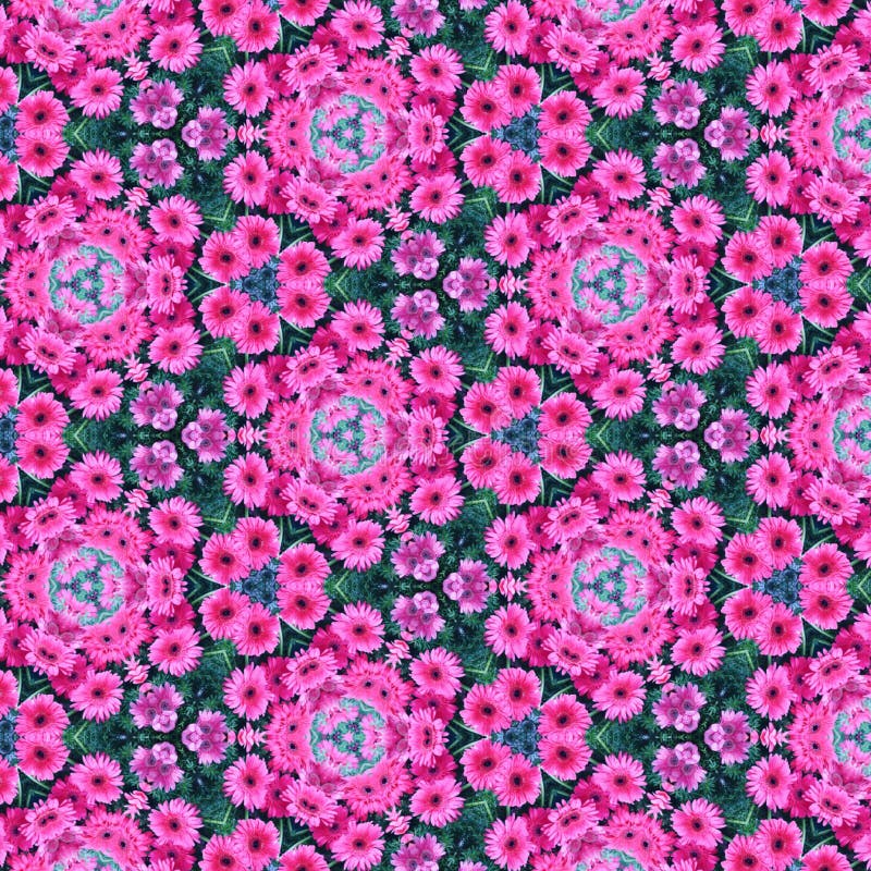 Square Shaped Background with Pattern of Beautiful Pink Flowers Stock ...