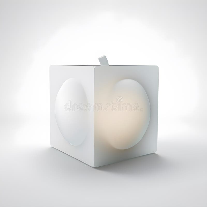 A Square Shaped Box with Lights Inside on a Soft White Background ...