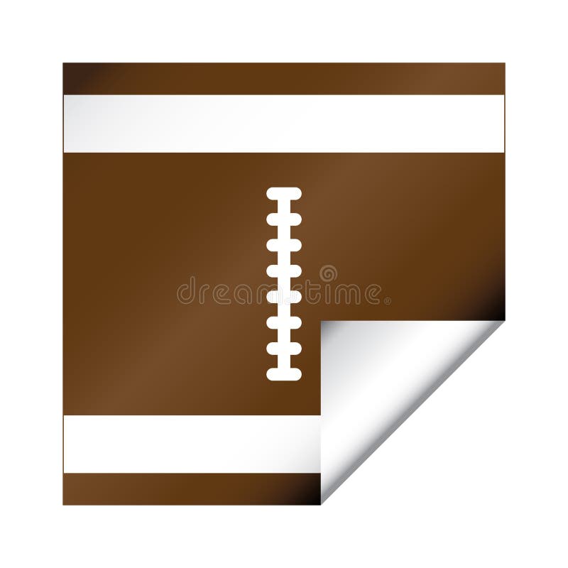 Square Shaped Brown Football Sticker Stock Illustration - Illustration ...