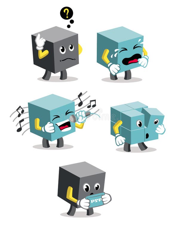 Square-Shaped Cartoons stock illustration. Illustration of action ...