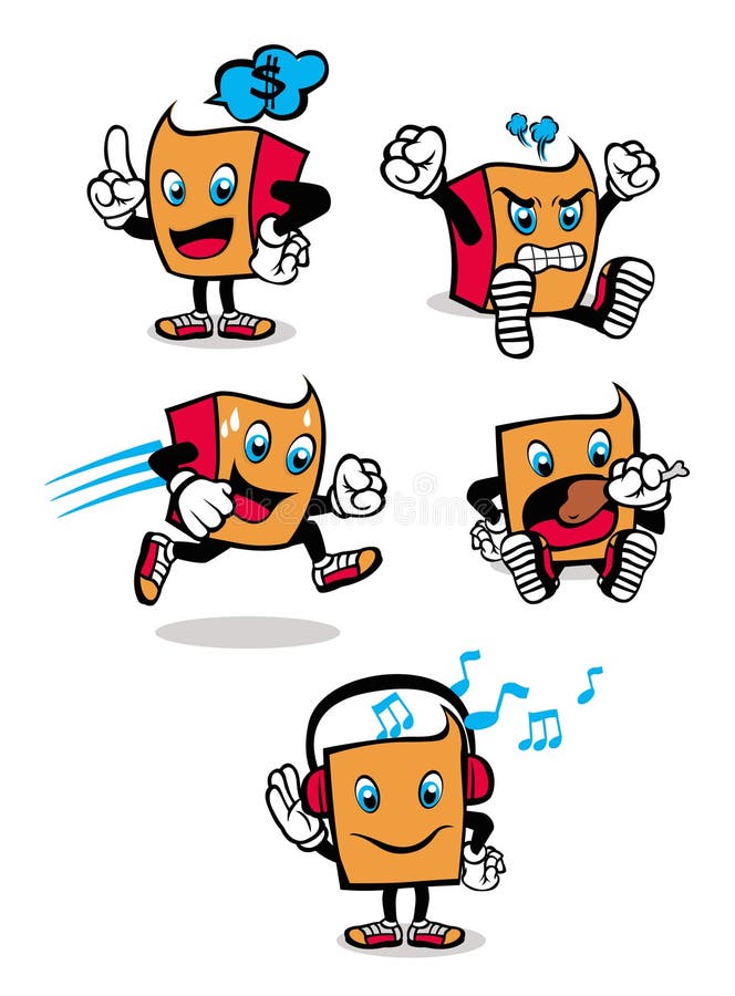 Square-Shaped Cartoons stock vector. Illustration of comical - 14151142