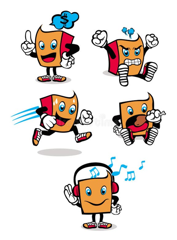 Square-Shaped Cartoons stock vector. Illustration of comical - 14151142