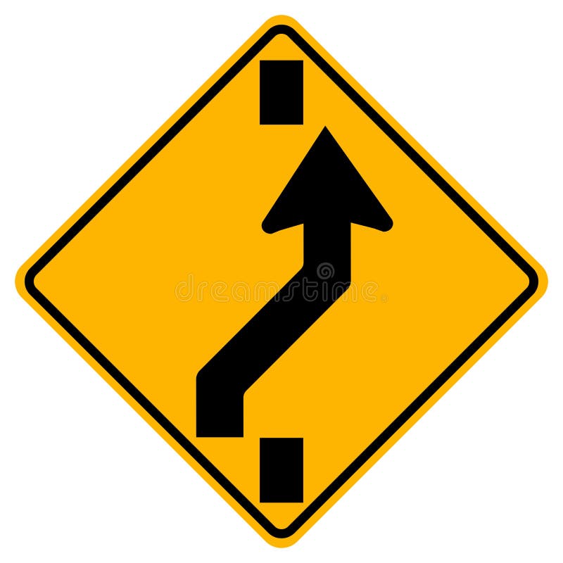 Square Shaped Changing To Left Lane Traffic Road Sign,Vector ...