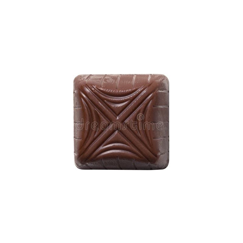Square Shaped Chocolate Candy, on a White Background, Isolated Stock ...