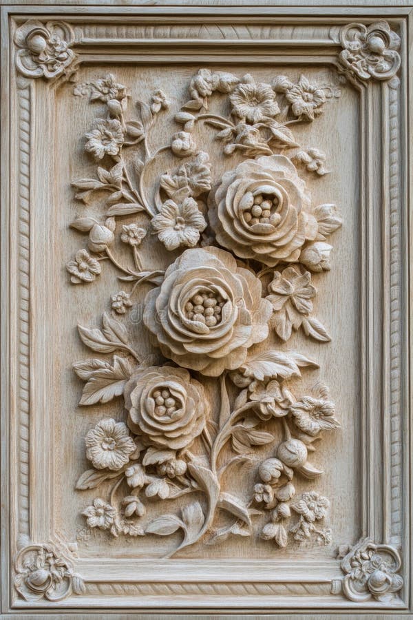A Square-shaped Decorative Panel Made of Wood Has a Baroque Style Stock ...