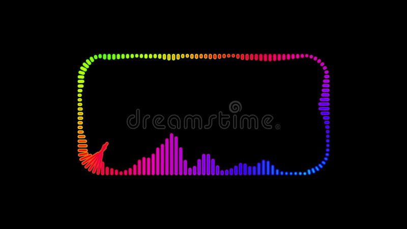 Square Shaped Digital Sound Waves on Black Background Stock Video ...