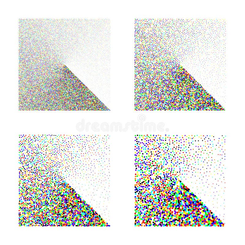 Square Shaped Dotted Objects, Stipple Elements. Stippling, Dotwork ...