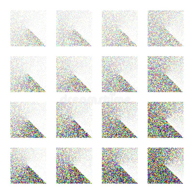 Square Shaped Dotted Objects, Stipple Elements. Stippling, Dotwork ...