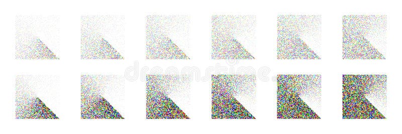 Square Shaped Dotted Objects, Stipple Elements. Stippling, Dotwork ...